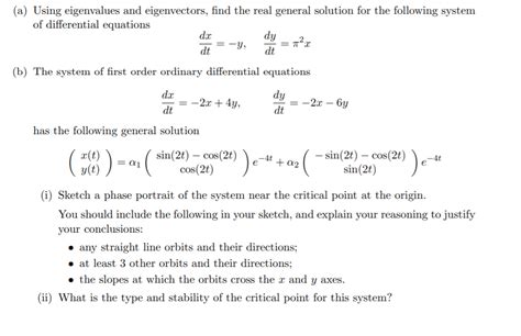 solved a using eigenvalues and eigenvectors find the real