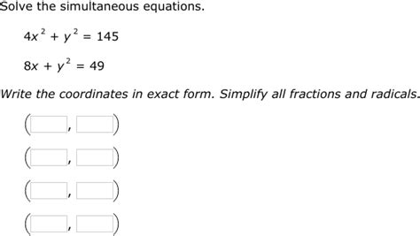 ixl solve nonlinear simultaneous equations grade 11 maths practice
