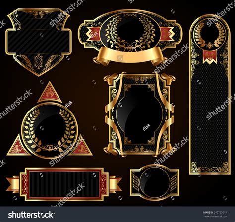 Gold Labels Set Stock Vector Royalty Free 242723614 Shutterstock