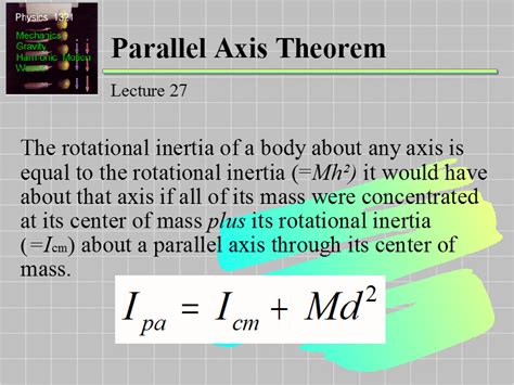 parallel axis theorem