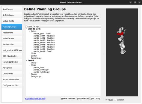 MoveIt Setup Assistant MoveIt Documentation Rolling Documentation