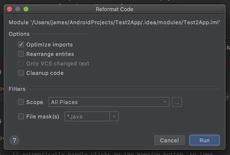 Android Studio Reformat Code Options Mobile Dev Notes