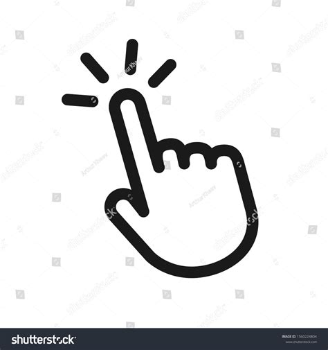 Clicking Finger Icon Hand Pointer Vector Stock Vector Royalty Free