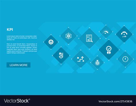Kpi Banner 10 Icons Conceptoptimization Royalty Free Vector