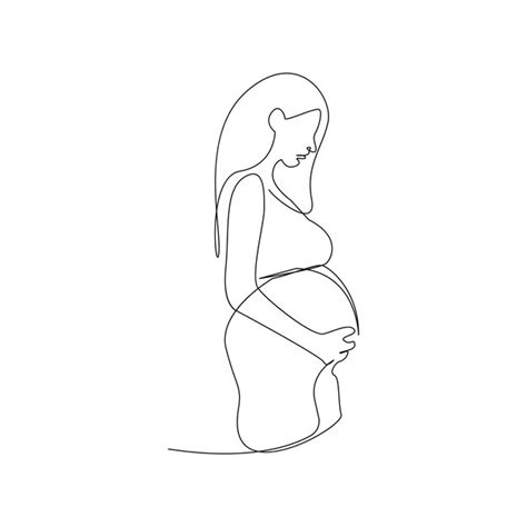Premium Vector Vector In One Continuous Line Drawing Of Pregnant Woman Isolated On White