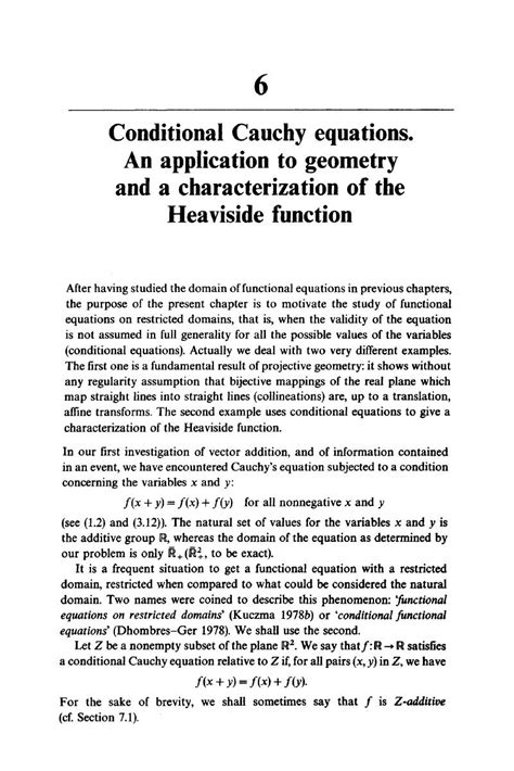 conditional cauchy equations an application to geometry and a characterization of the heaviside