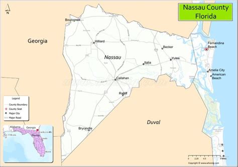 Map Of Nassau County Florida Where Is Located Cities Population Highways And Facts Nassau