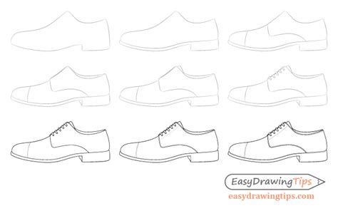 How To Draw Shoes From The Front Step By Step