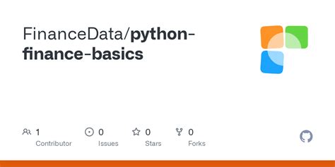 GitHub FinanceData Python Finance Basics