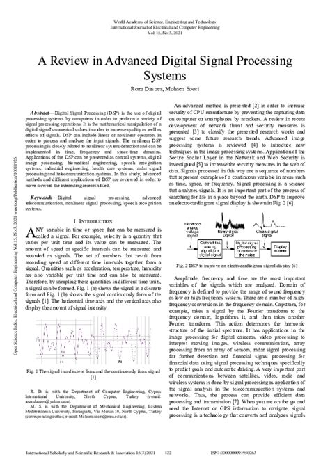 pdf a review in advanced digital signal processing systems roza dastres