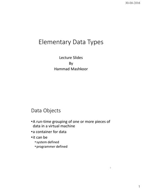 elementary data types pdf data type array data structure