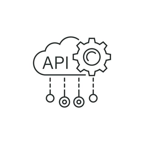API Icon In Flat Style Software Integration Vector Illustration On