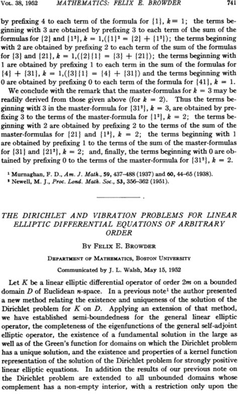 the dirichlet and vibration problems for linear elliptic differential equations of arbitrary