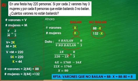 En Una Fiesta Hay Personas Si Por Cada Varones Hay Mujeres Y