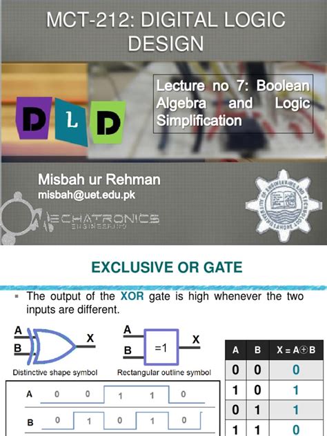 mct 212 digital logic design pdf boolean algebra teaching mathematics
