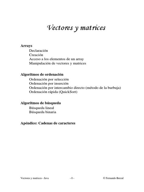 vectores y matrices pdf estructura de datos de matriz matriz matemáticas