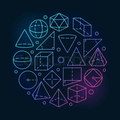Geometry Mathematics Colorful Illustration Vector Concept Round Math