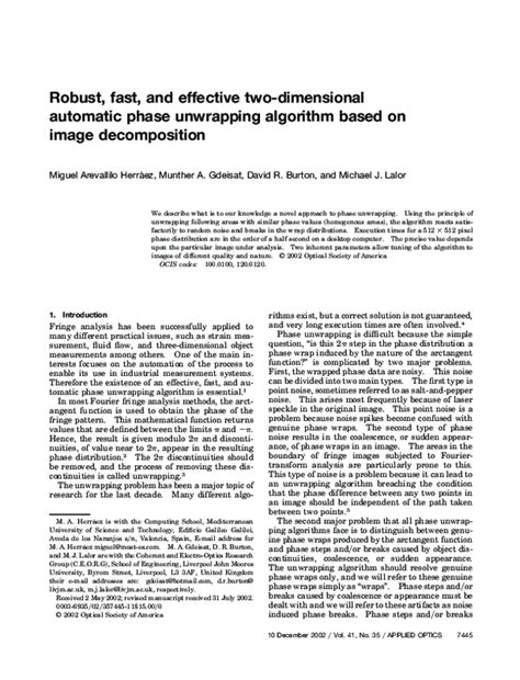 pdf robust fast and effective two dimensional automatic phase unwrapping algorithm based on