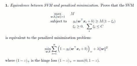 solved equivalence between svm and penalized minimization