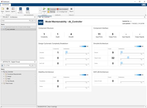 monitor the complexity of your design using the model maintainability dashboard matlab