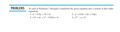 solved problems in each of problems 1 through 4 transform