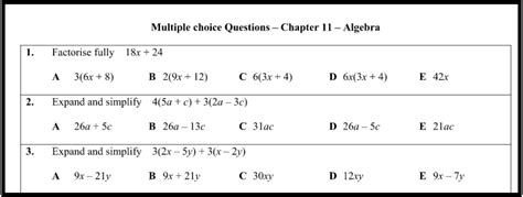 Maths Multiple Choice Questions With Answers Solution Grade