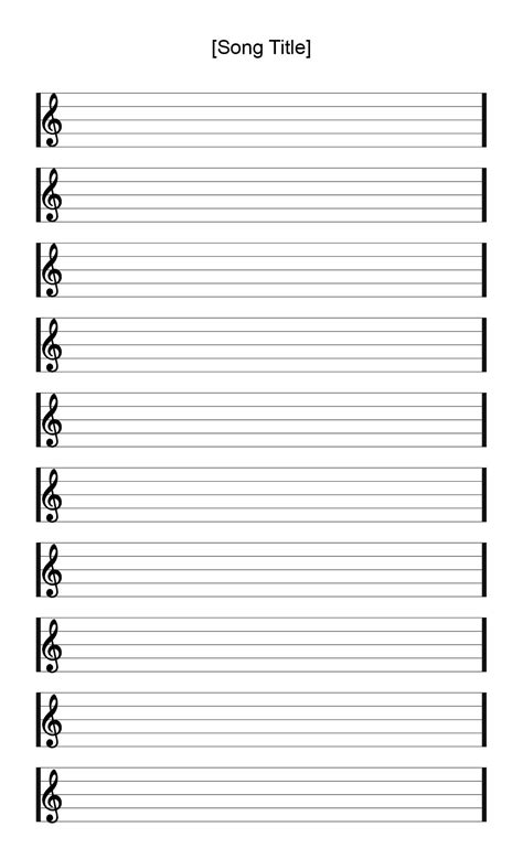 10 Best Free Printable Staff Paper Blank Sheet Music Artofit