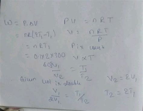 Calculate The Work Done During Isothermal Reversible Expansion Of One
