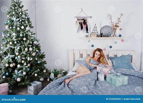 Naked Blonde Model On Bed Stock Image Image Of Lips 234362055