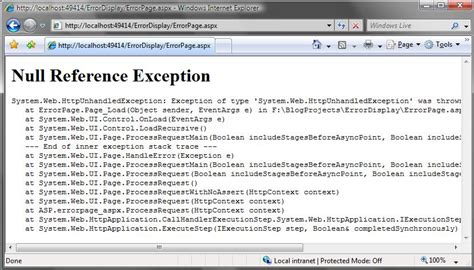 ScottGu S Blog Tip Trick Show Detailed ASP NET Error Messages To
