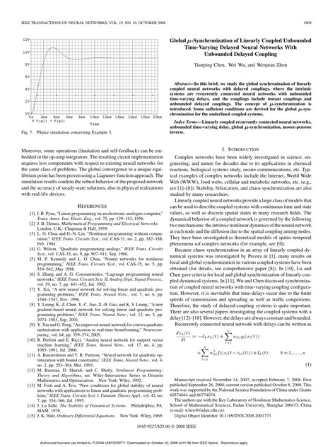 pdf global synchronization of linearly coupled unbounded time varying delayed neural networks