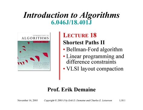 lec18 programming introduction to algorithms lecture 18 shortest paths ii algorithm linear