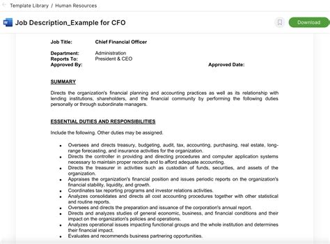 7 Free Job Description Template For Word Examples