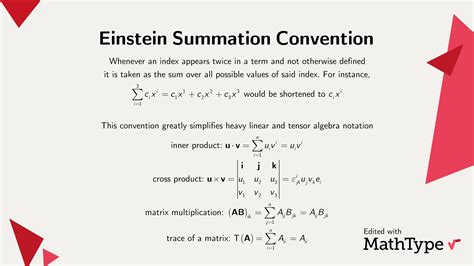 mathtype on twitter the einstein summation convention is a notation introduced to physics by