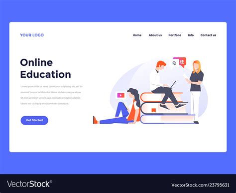 Web Design Flat Modern Template Online Education