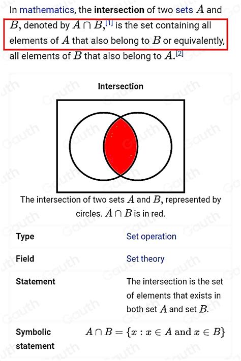 solved if a and b are two sets a∩ b represents elements in both a or b all elements in a but