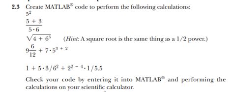 solved 3 create matlab ® code to perform the following
