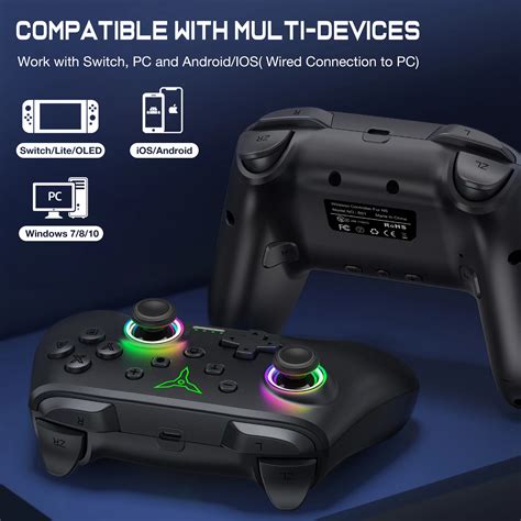 Dinofire mando inalámbrico Bluetooth RGB para Nintendo Switch OLED