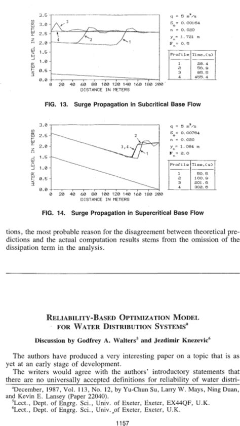 discussion of “reliability‐based optimization model for water distribution systems” by yu‐chun