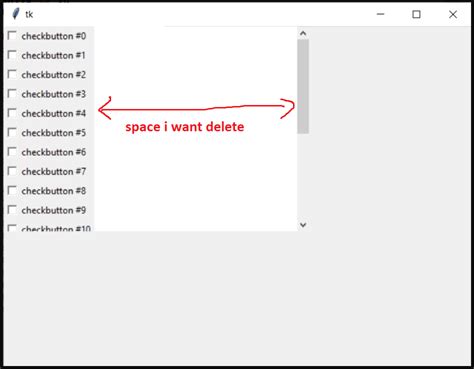 python resize scroll for checkbox tkinter stack overflow
