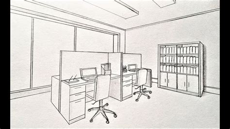 How To Draw A Room In Two Point Perspective A Office Room Point