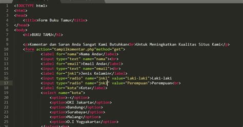 belajar html simple cara membuat form buku tamu dengan script php