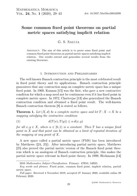 pdf some common fixed point theorems on partial metric spaces satisfying implicit relation