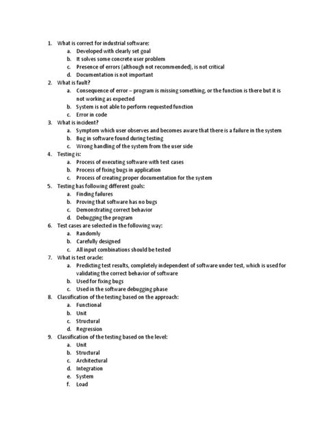 software testing midterm 1 preparation questions pdf software testing software bug