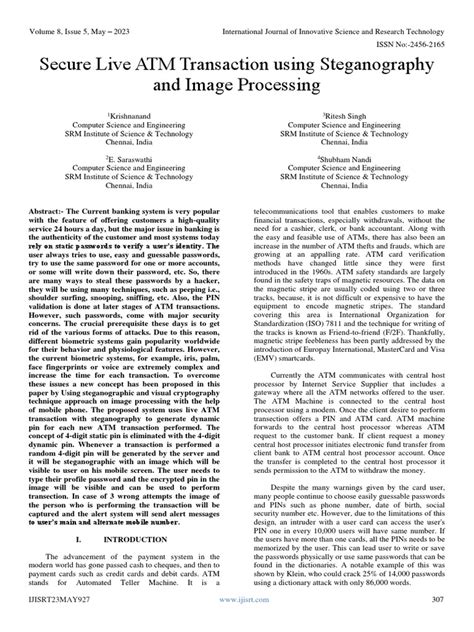 secure live atm transaction using steganography and image processing descargar gratis pdf