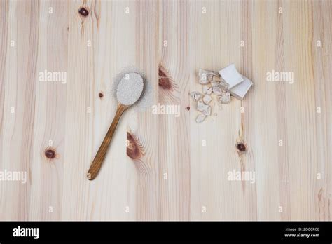 Two Different Types Of Yeast On Wooden Background Dry Yeast In A