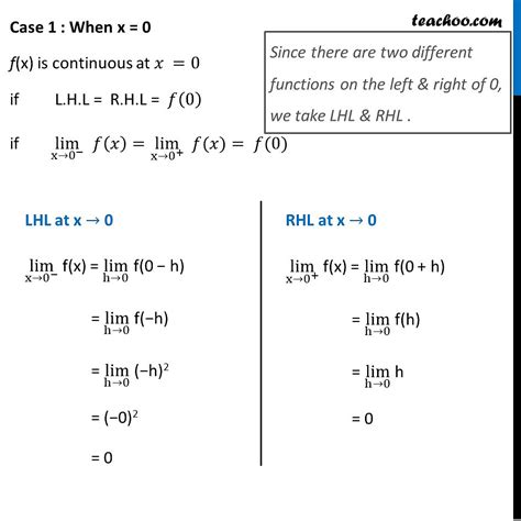 example 13 discuss continuity of f x {x x 0 and x 2 x