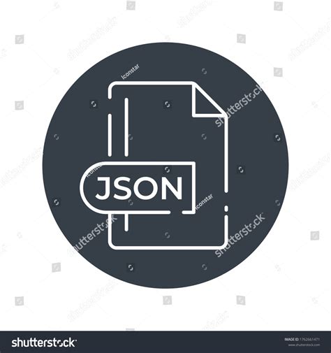 json file format icon json extension filled royalty free stock vector 1762661471