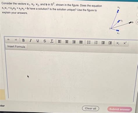 solved consider the vectors v1 v2 v3 and b in r2 shown in