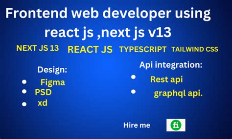 be your front end web developer react js and next js 13 ts js by fazalwahab536 fiverr